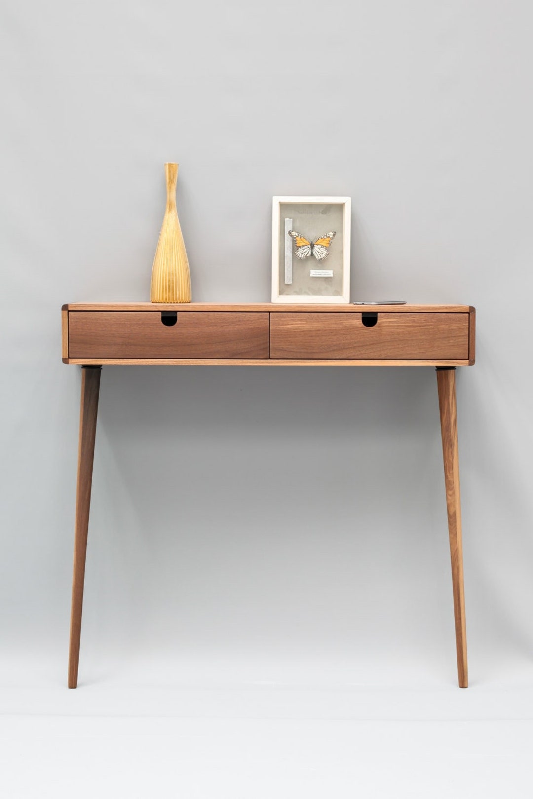 Midcentury Console Hallway Table in Solid Wood 01 - Etsy