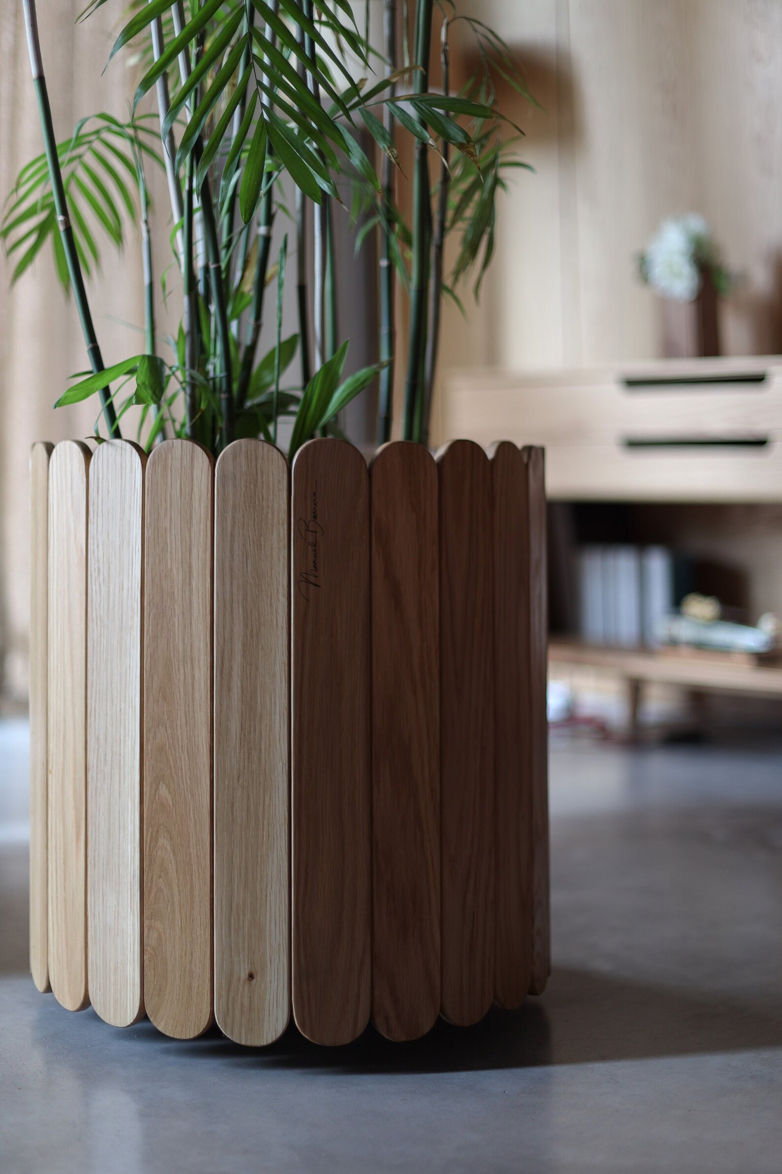 Wooden Slat Planter Flower Pot - Etsy