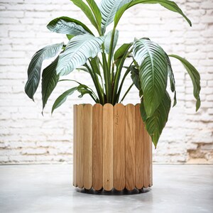 Wooden Slat Planter, Flower Pot - Etsy