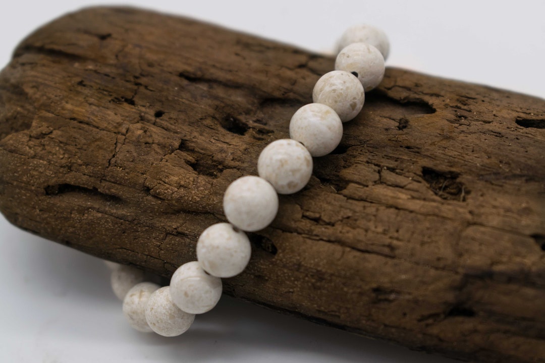 Handmade Croatian Limestone Bracelet 8 Mm Natural Stone From the Island ...