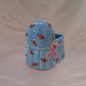 Mid-century Nursery Vases/planters. Adorable Baby Blue, Baby Bassinet ...