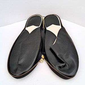 Vintage Men's Travel Slippers. Black Slip Ons in CASE /retro Mule ...