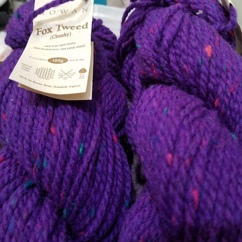 Rowan Fox Tweed Chunky Discontinued Yarn, Purple & Teal Colorways, Aran ...