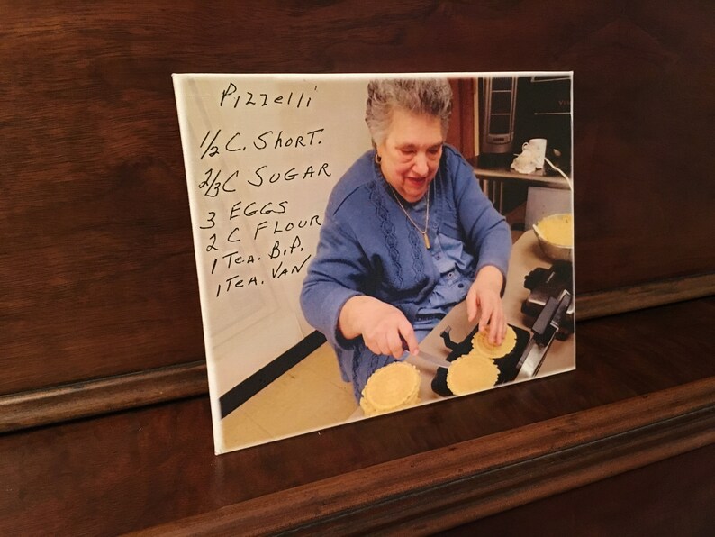 RECIPE in ORIGINAL HANDWRITING Pizzelli flat panel wall | Etsy