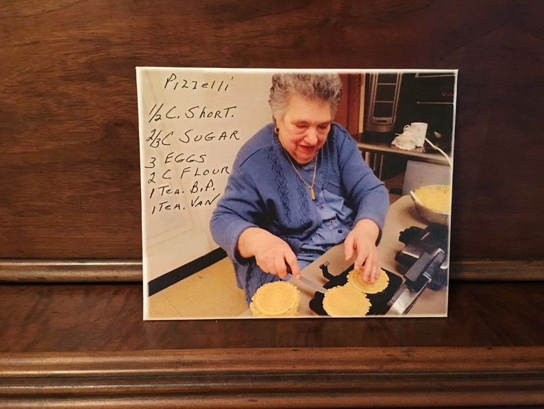 RECIPE in ORIGINAL HANDWRITING Pizzelli Stretched Wall - Etsy