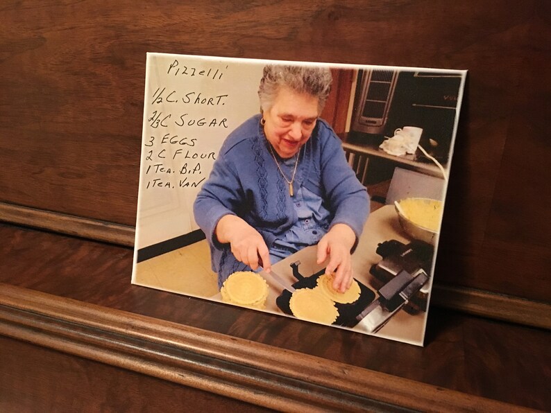 RECIPE in ORIGINAL HANDWRITING Pizzelli stretched wall | Etsy