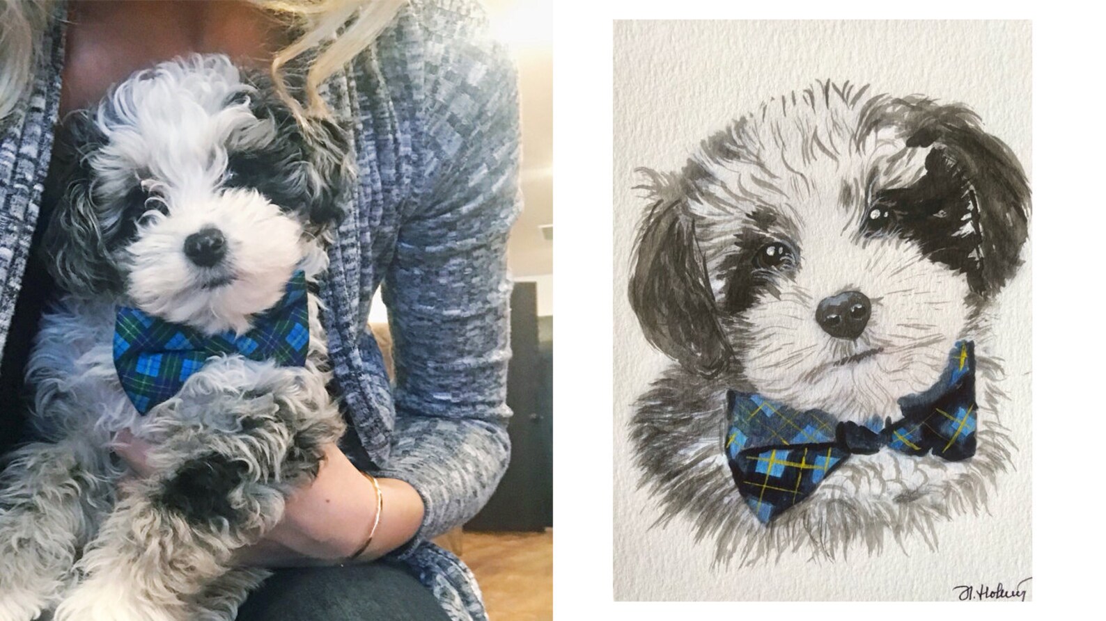 Pet portrait Custom pet portrait Watercolor pet portrait Dog | Etsy