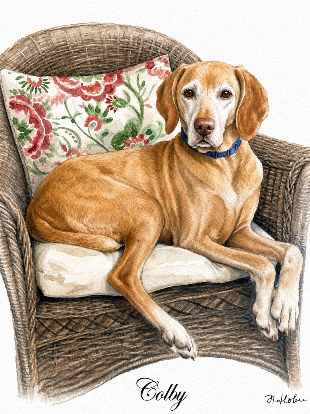 Custom Pet Portrait, Watercolor Dog Painting, Personalized Gift - Etsy