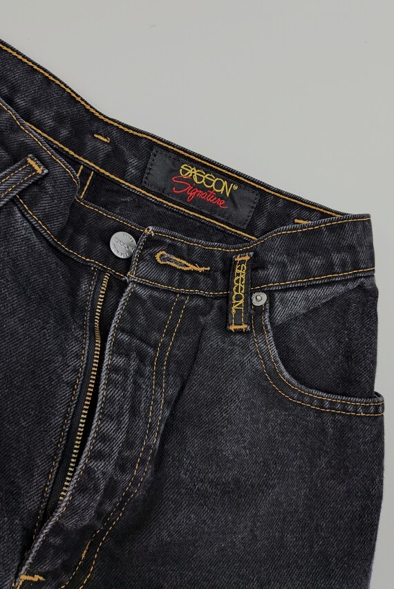 90s Sasson Signature Washed Black Denim Jeans // Size… - Gem