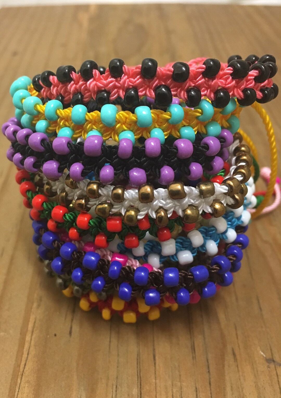 Hippie Love. Square Knot. Friendship Bracelet. Beaded Bracelet. Boho ...