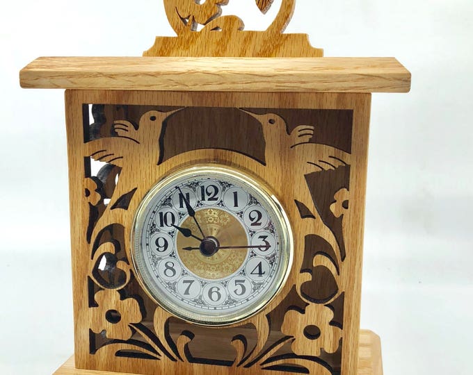 Hummingbird Clock - Wood Clock - Handmade Clock - Scroll Saw Clock ...