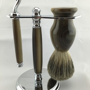 Mach 3 Razor and Brush Shaving Set Handmade Razor and Brush Set Razor ...