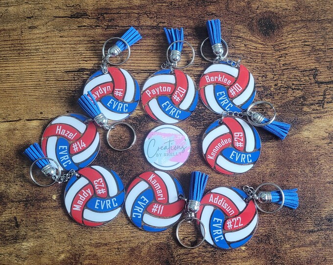 Personalized Volleyball Keychain, Volleyball Gift, Team Gift ...