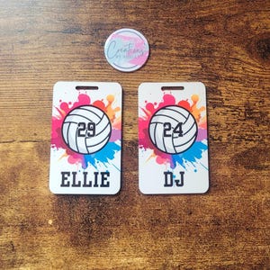 Volleyball Bag Tags | Custom Design or Pick Your Design | Personalized ...