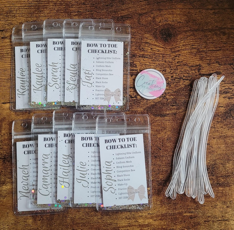 Bow to Toe Checklist Bag Tag | Double Sided | Personalized | Cheer ...