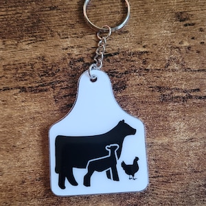 Ear Tag Keychain | Cattle Farm Animal | Bag Tag | Personalized | Custom ...