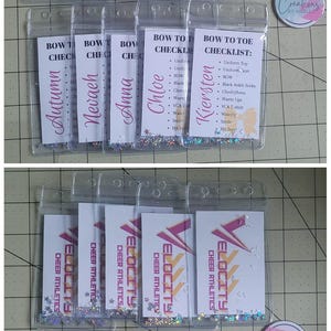 Bow to Toe Checklist Bag Tag | Double Sided | Personalized | Cheer - Etsy