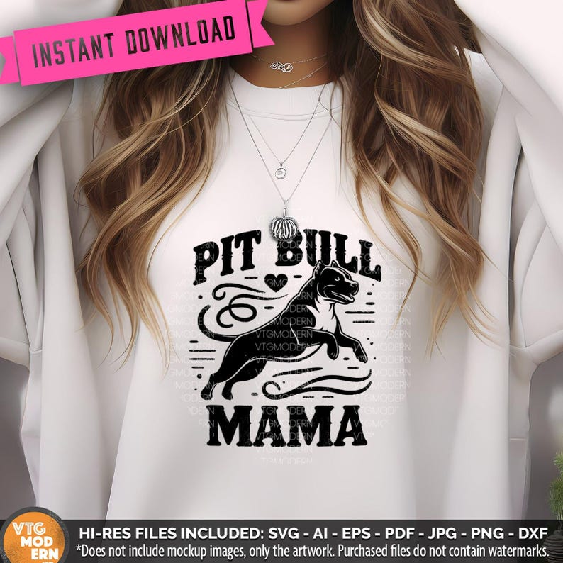 Pit Bull Mama SVG: Leaping Dog Silhouette (digital Download) - Etsy
