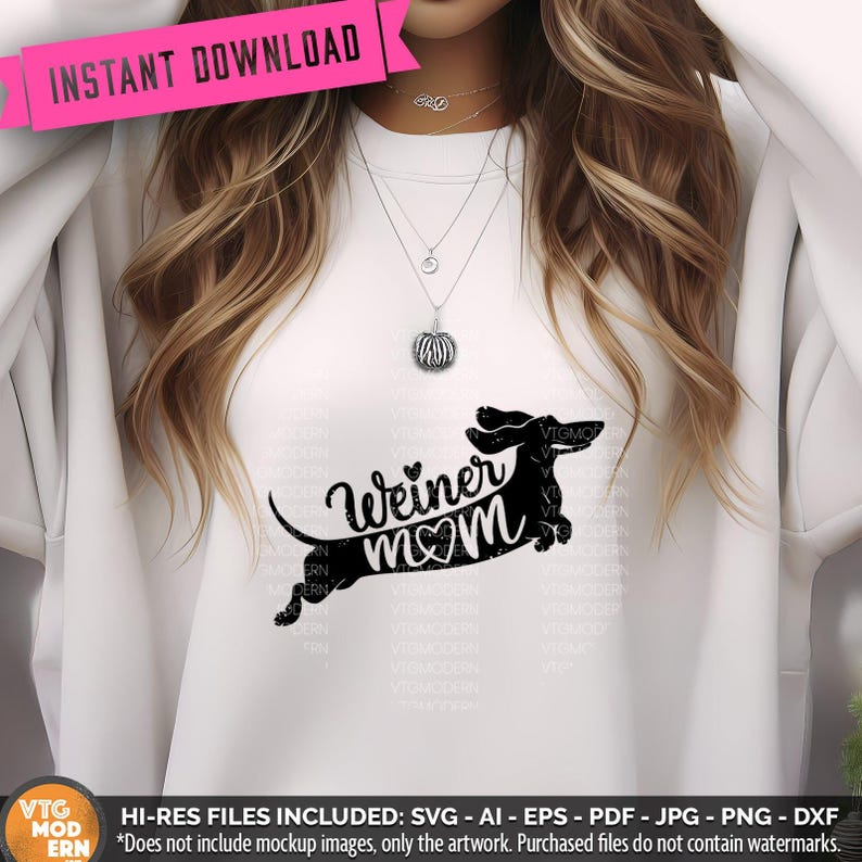 Weiner Mom SVG - PNG - Pdf - Png - Dxf - Eps - Ai Weiner Silhouette ...