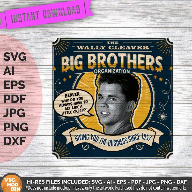 Vintage Wally Cleaver Big Brothers Organization Poster - Beaver, Why Do ...