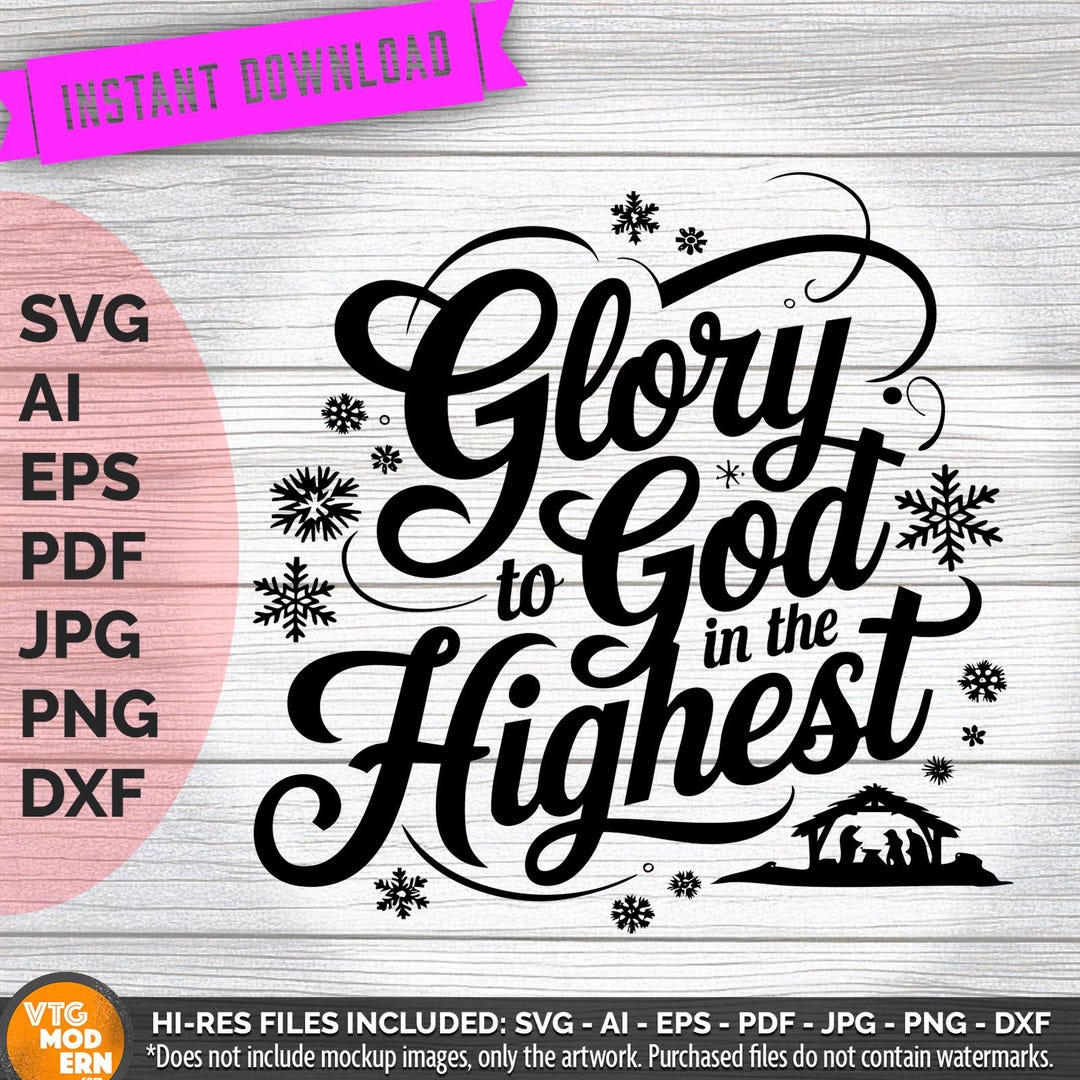 Glory to God in the Highest - Festive Christmas Digital Art With ...