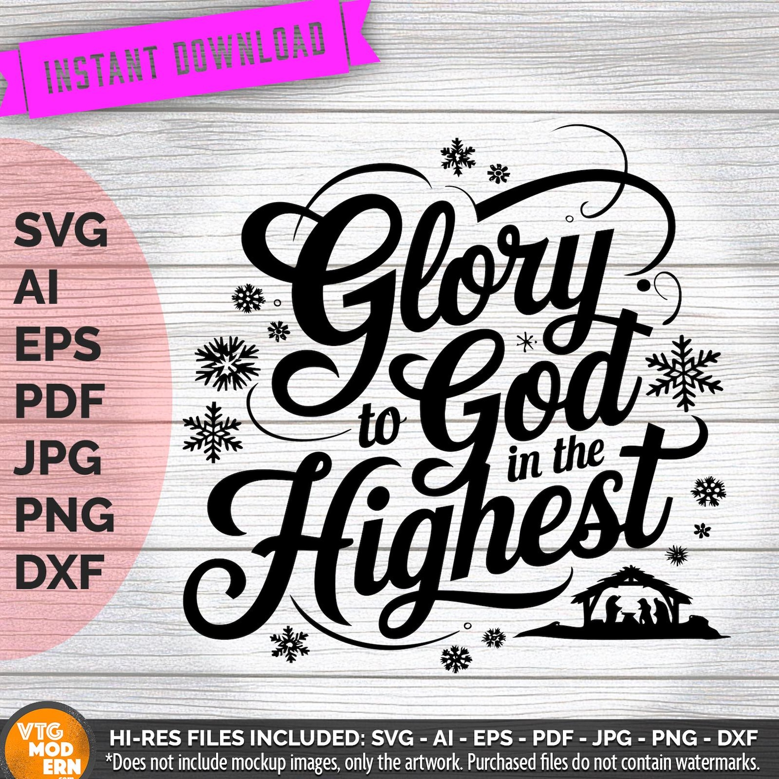 Glory to God in the Highest - Festive Christmas Digital Art With ...