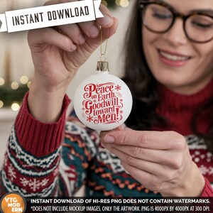 Festive Typography Art Peace on Earth, Goodwill Toward Men Cheerful ...