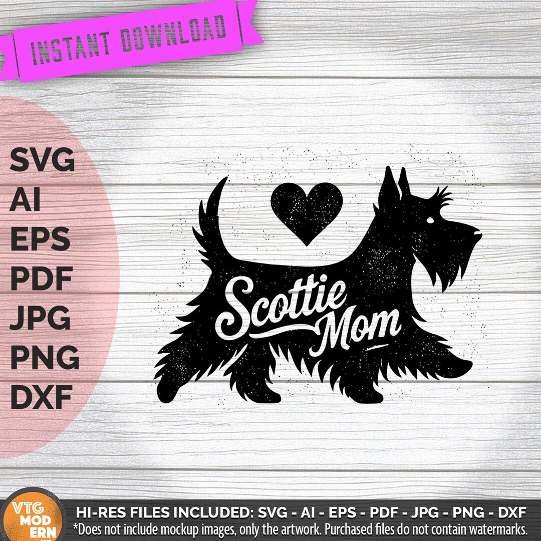 Scottish Terrier SVG, Dog Svg Files for Cricut, Scottie Clipart, Breed ...
