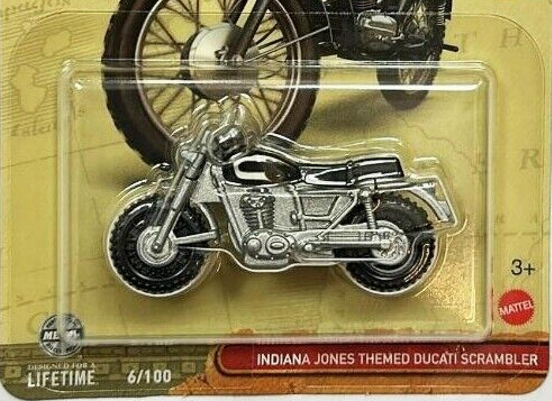 Matchbox Indiana Jones Ducati Scrambler Movie Motorbike Motorcycle Car ...