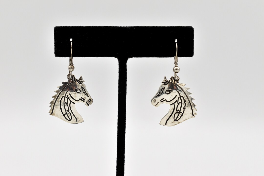 925 Horse Earrings ~ Signed T. Singer - Etsy