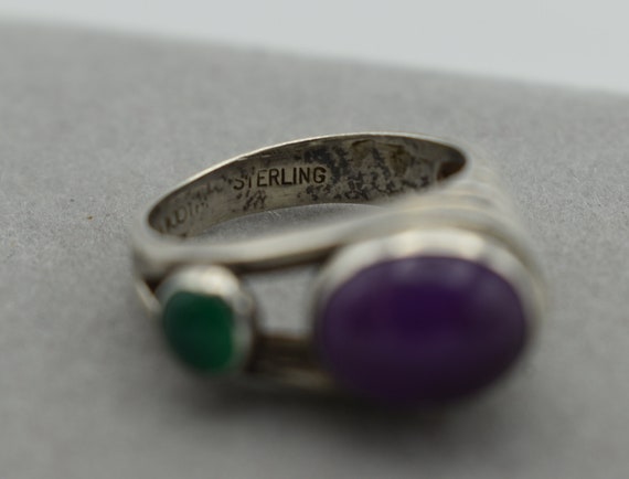925 Tulla Booth Modernist Amethyst and Green Chalcedo… - Gem
