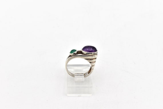 925 Tulla Booth Modernist Amethyst and Green Chalcedo… - Gem