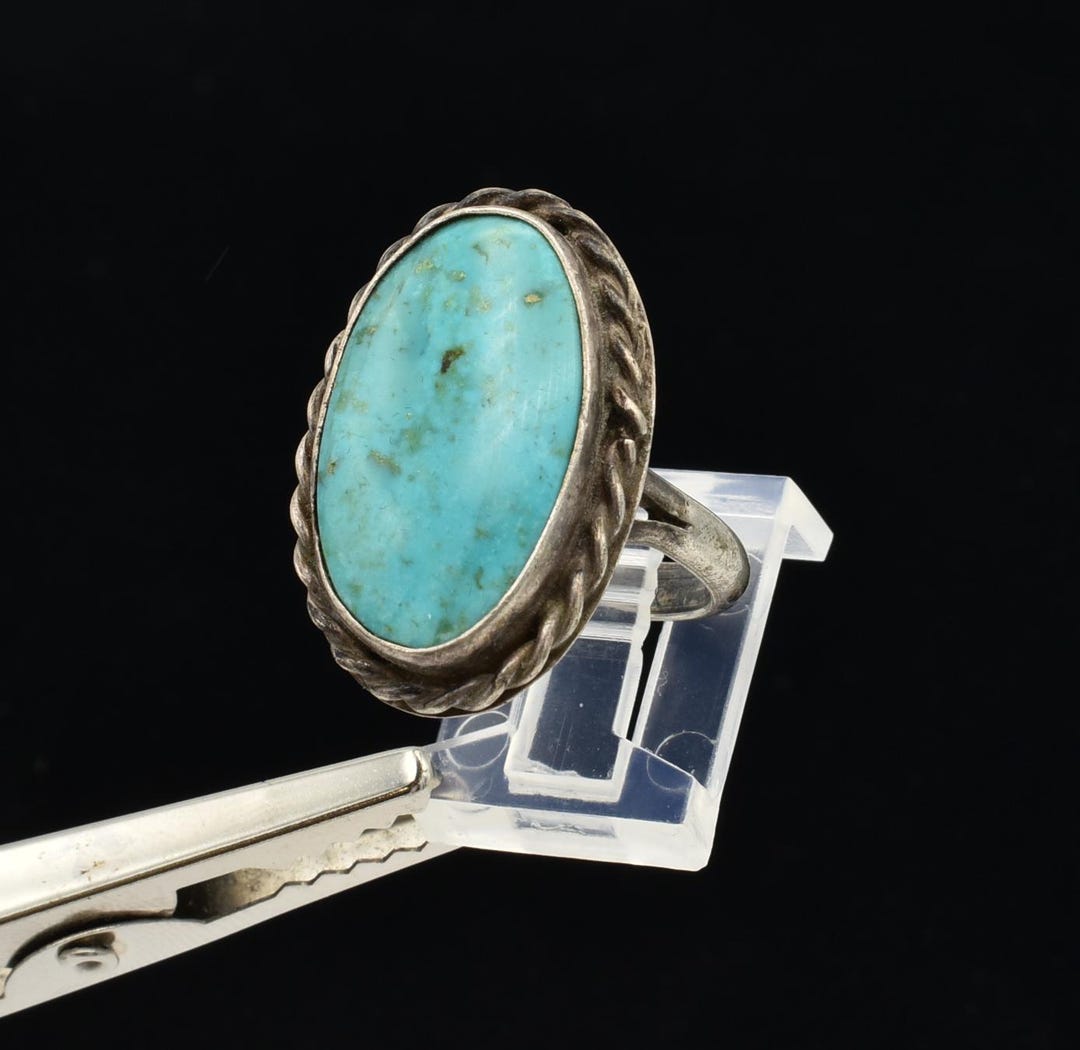 925 Turquoise Native American Style Ring ~ Size 7 3/4 to 8 - Etsy