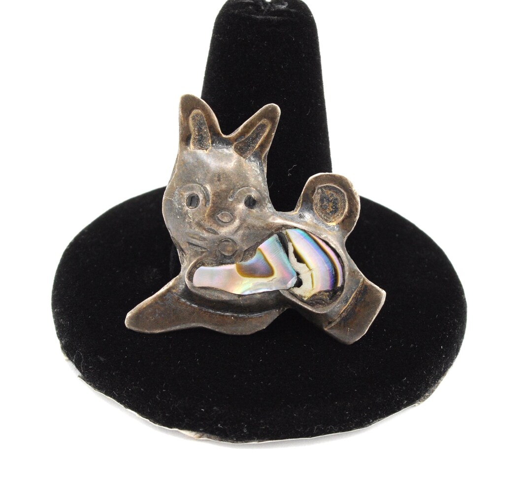 925 Silver Taxco Mexico Abalone Rabbit Brooch - Etsy
