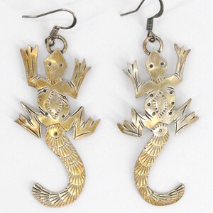 Navajo Sterling Lizard Earrings Signed Louise Yazzie - Etsy
