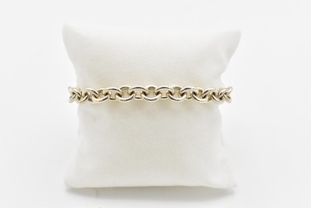 925 Tiffany & Co Round Link Chain Stamped Link 7 1/2 No Tag - Etsy