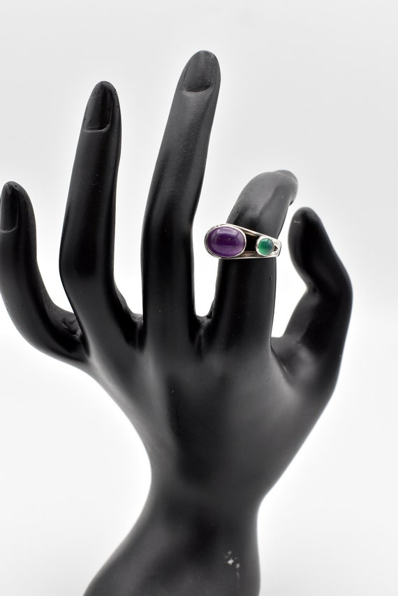 925 Tulla Booth Modernist Amethyst and Green Chalcedo… - Gem