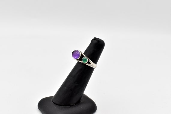 925 Tulla Booth Modernist Amethyst and Green Chalcedo… - Gem