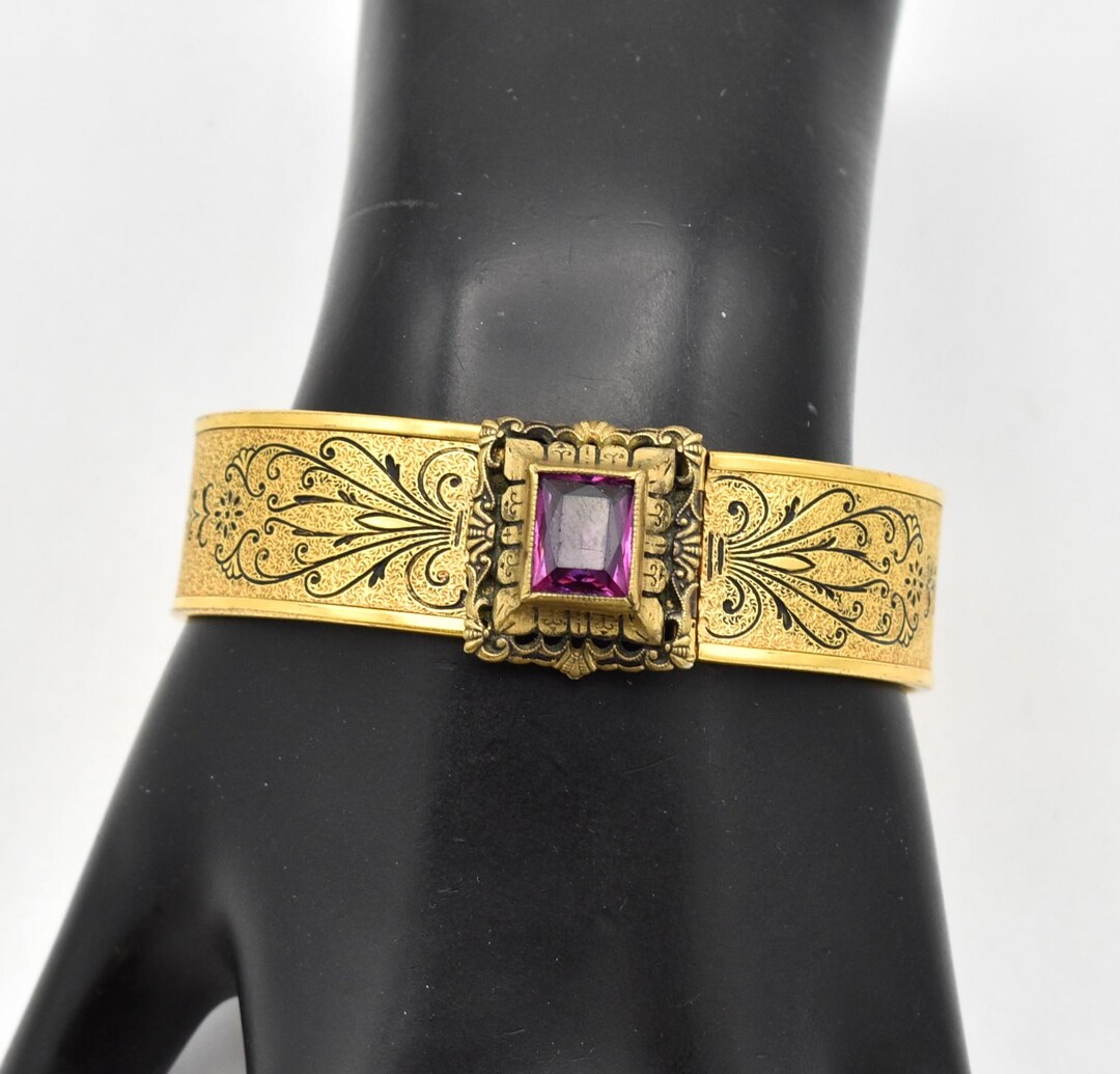 JJ White Vintage Gold Filled Hinged Bangle Bracelet ~ 6 5/8 Inches ...