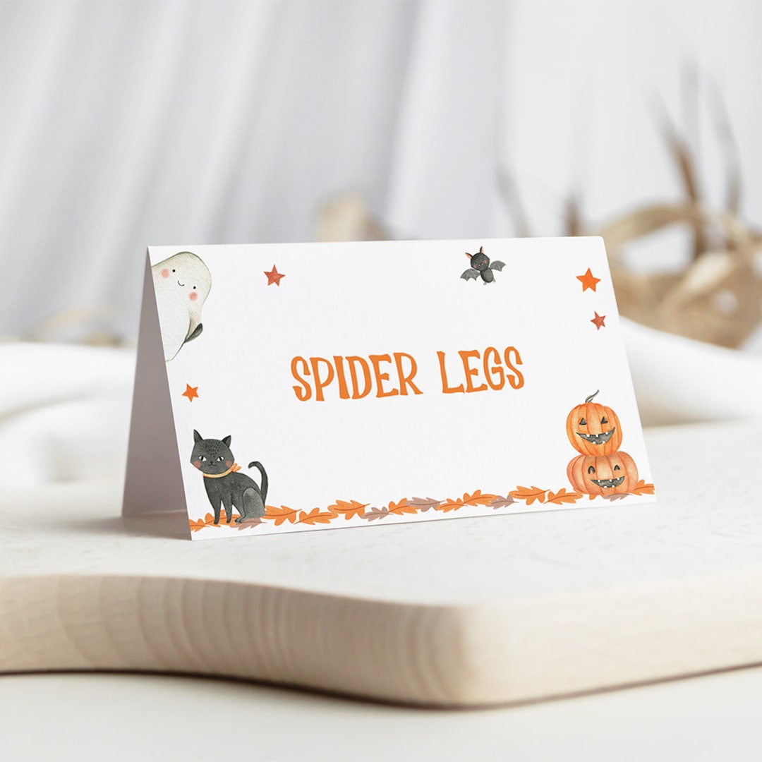 Spooky Birthday Food Labels, Table Tents, Halloween Themed Party ...