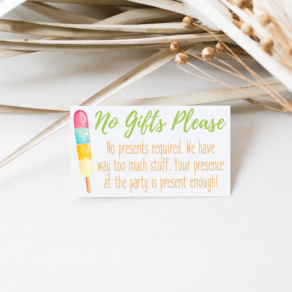 No Gifts Please Invitation Wording