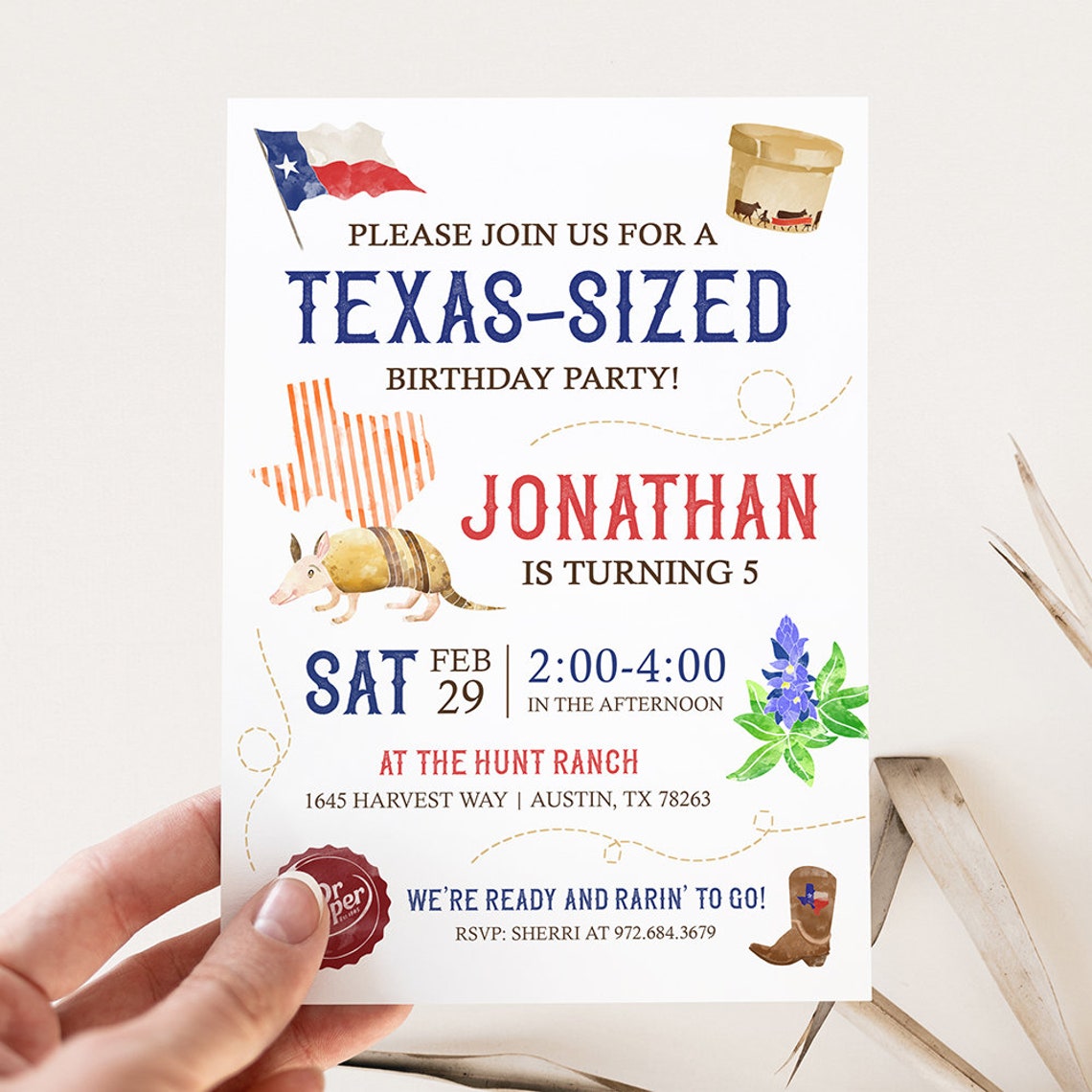 Texas Sized Birthday Invitation Texas Themed Birthday Party - Etsy