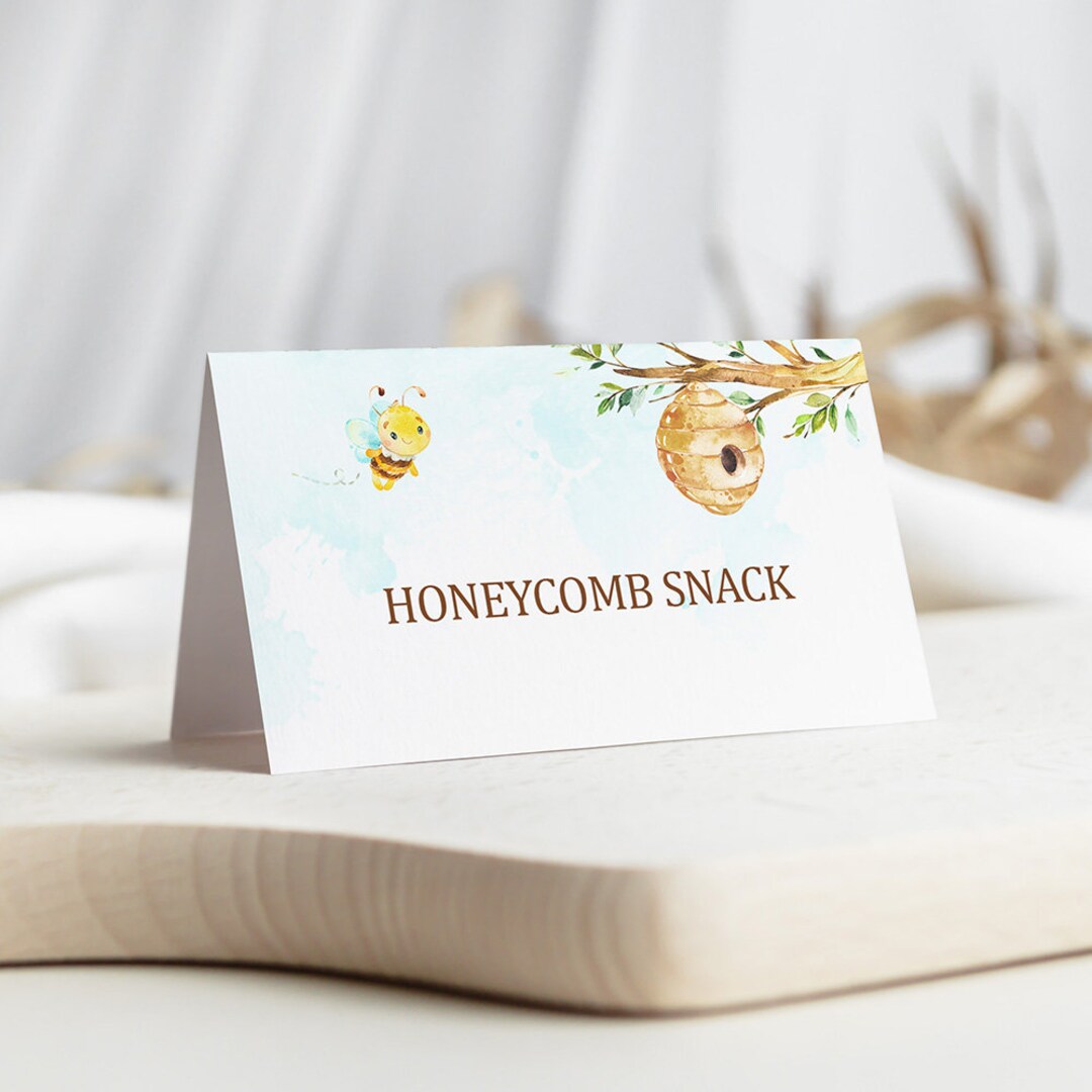 Bee-day Birthday Party Table Tents, Honey Bee Birthday, Food Label ...