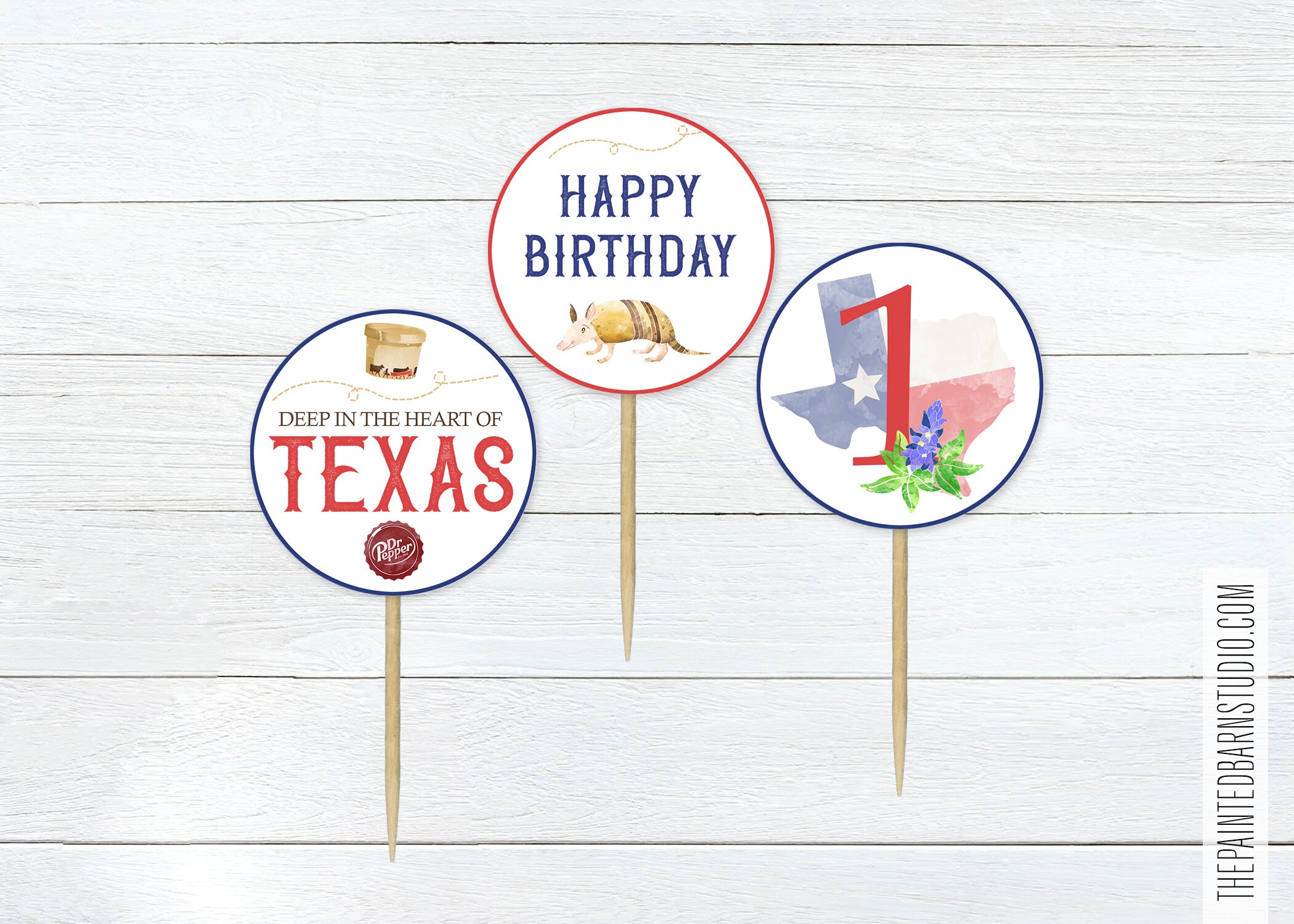 Texas Sized Birthday Printable Cupcake Toppers Texas Themed | Etsy