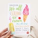 Ice Cream Birthday Invitations We All Scream FOUR Ice Cream - Etsy