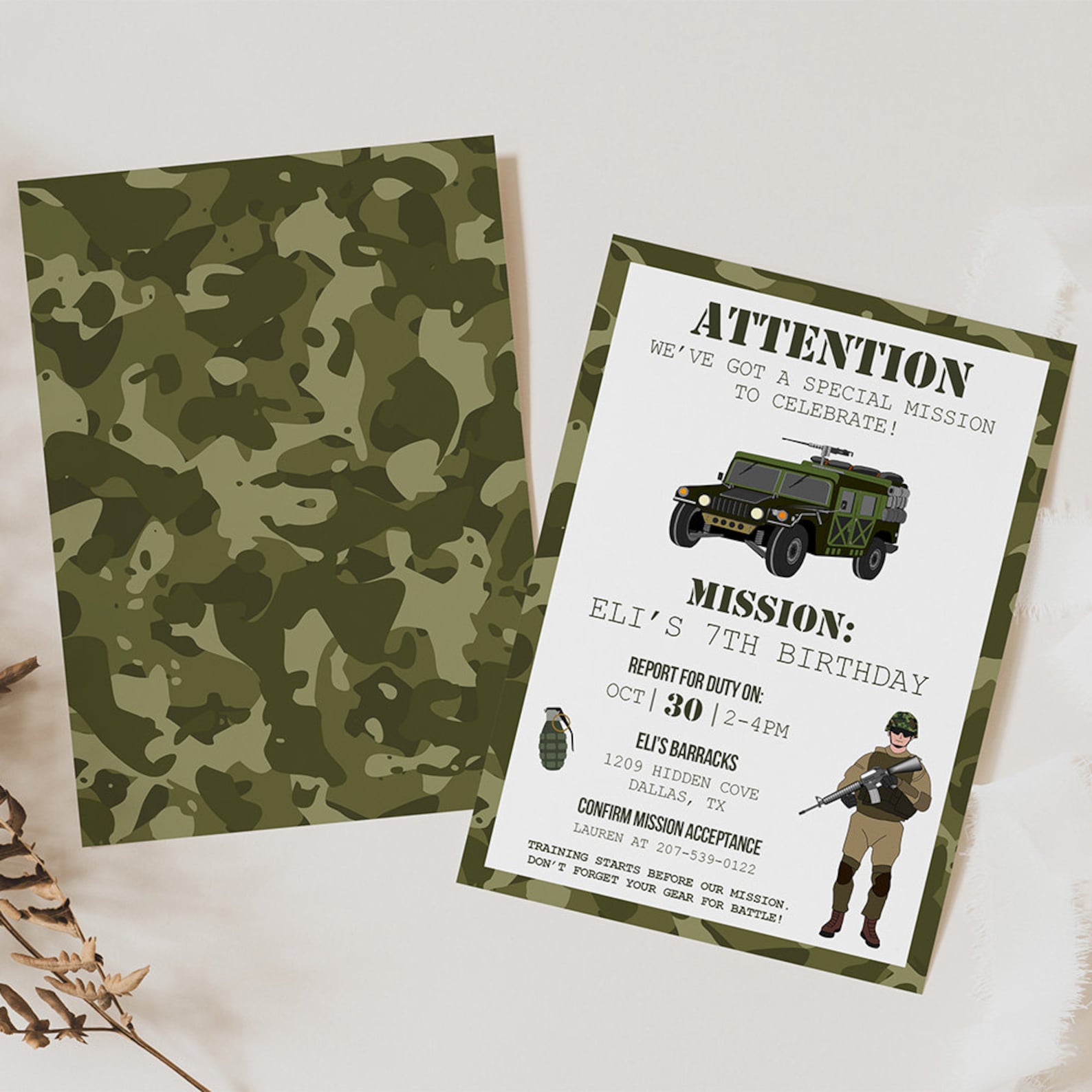 Editable Army Training Birthday Welcome Sign, Military Themed Birthday ...
