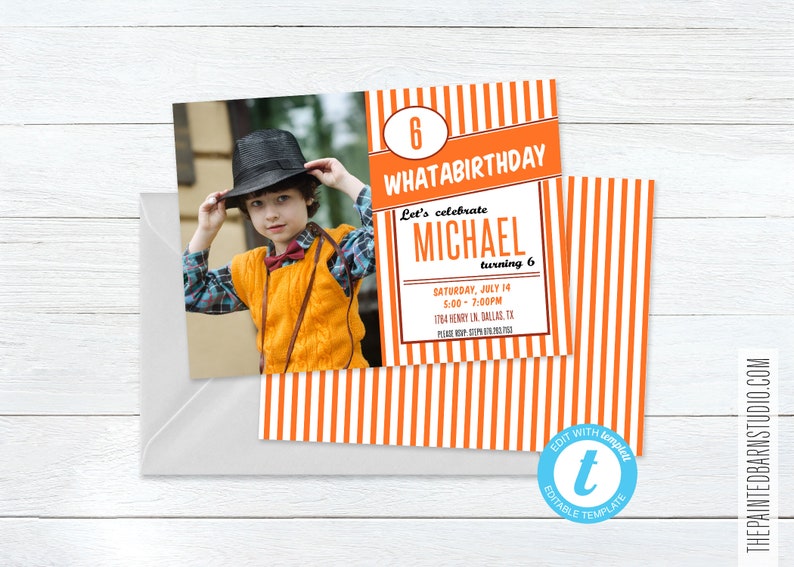 Whataburger Birthday Party Photo Birthday Invitation | Etsy