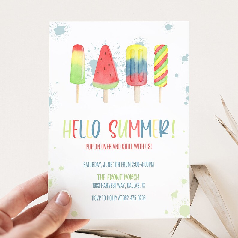 Hello Summer Party Invitation Block Party Invitation - Etsy