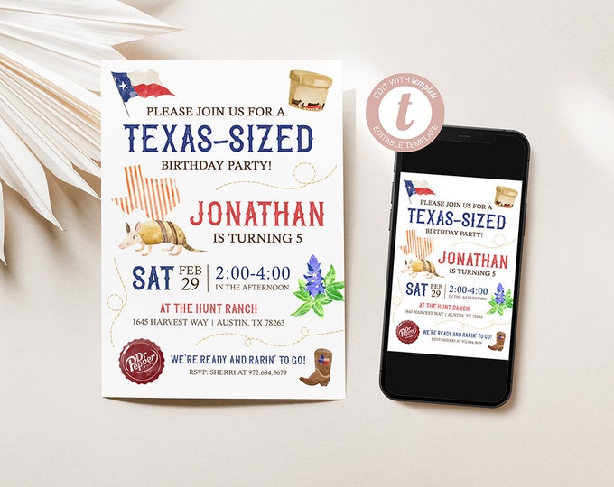 Texas Going Away Invitation Template, Texas BBQ, Moving Party, Going ...