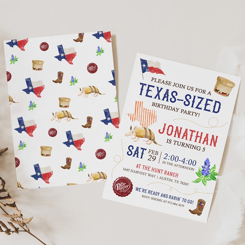 Texas Sized Birthday Invitation, Texas Themed Birthday Party, Boy, Girl ...
